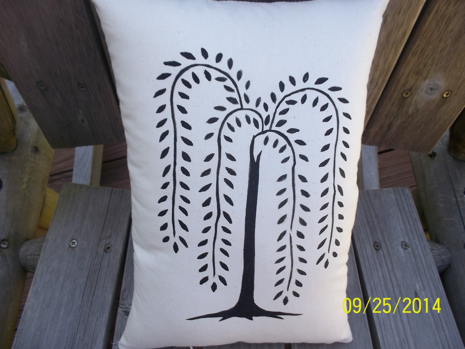 Primitive Willow Tree Handmade Hand Stencil Pillow - Etsy
