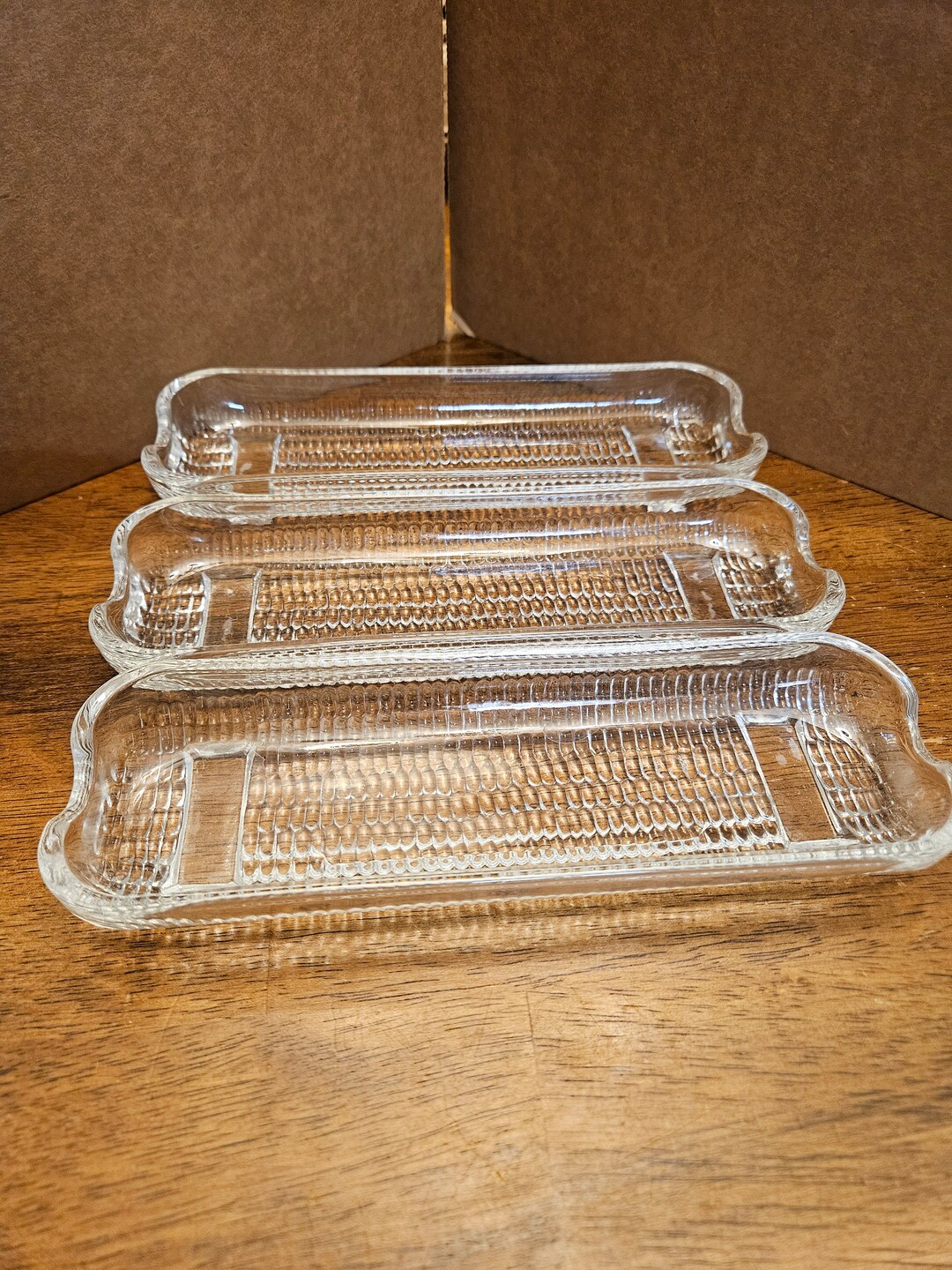 Vintage Clear Press Glass Corn Cob Dishes - Etsy
