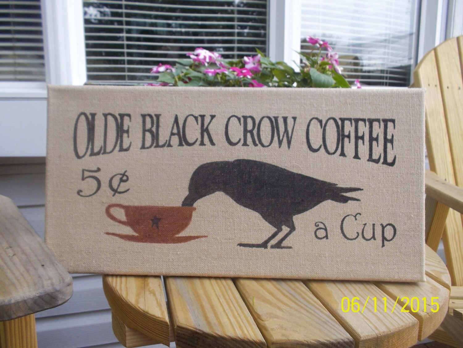 Old Black Crow Coffee Primitive Burlap Canvas Sign - Etsy