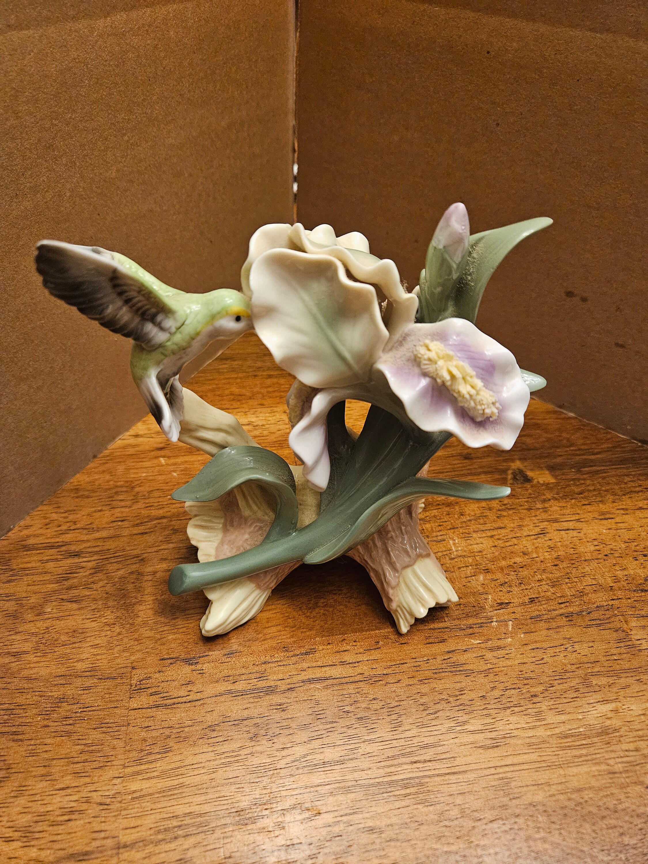 Vintage 1960s Porcelain Hummingbird With Large Flower - Etsy