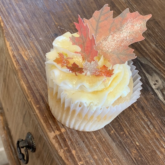 Cake Decorations Edible Edible Large Maple Autumn Fall Leaves PRE CUT ...