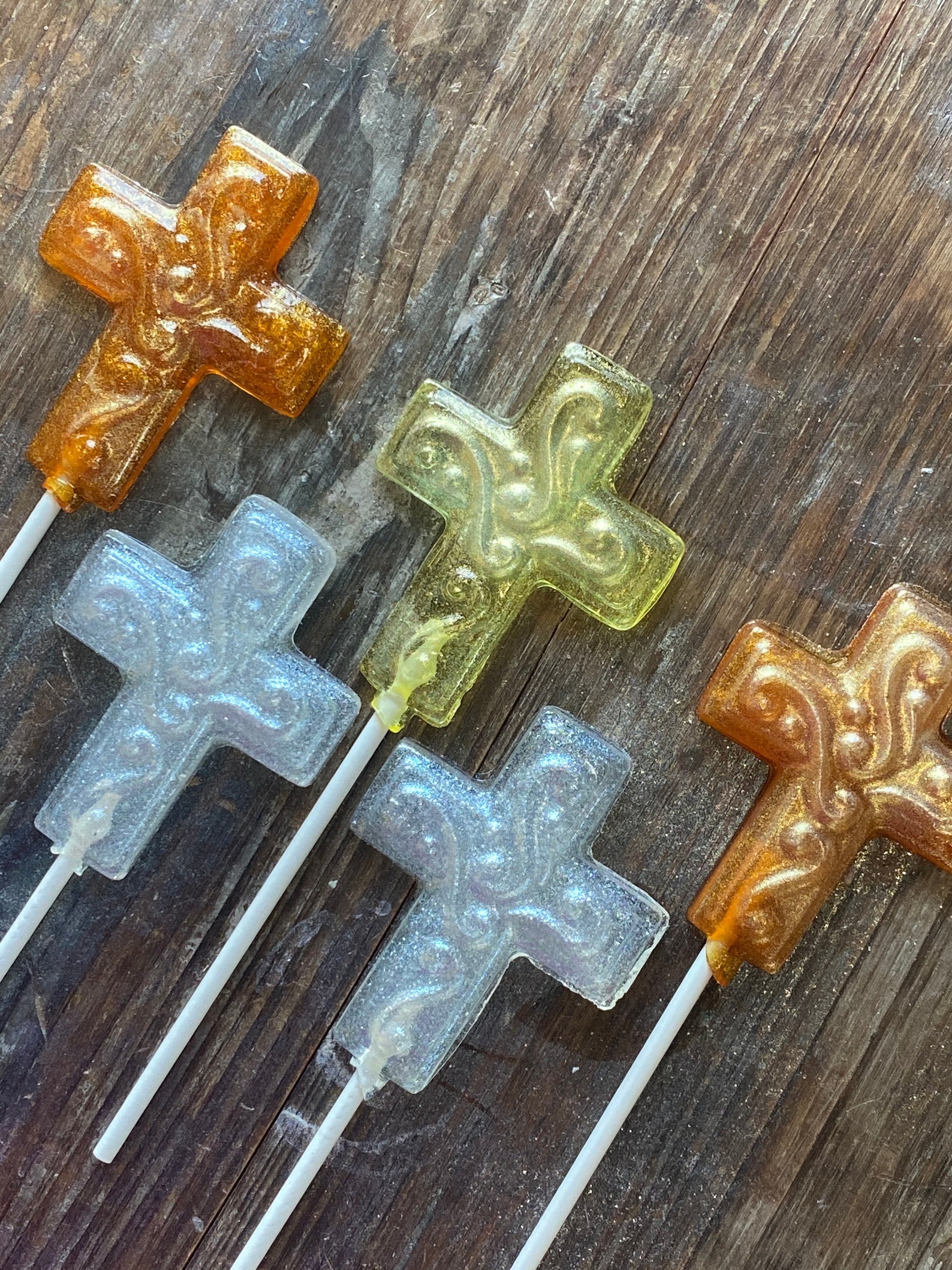 Cross Baptism Religious First Communion Lollipops on a Stick Hard Candy ...