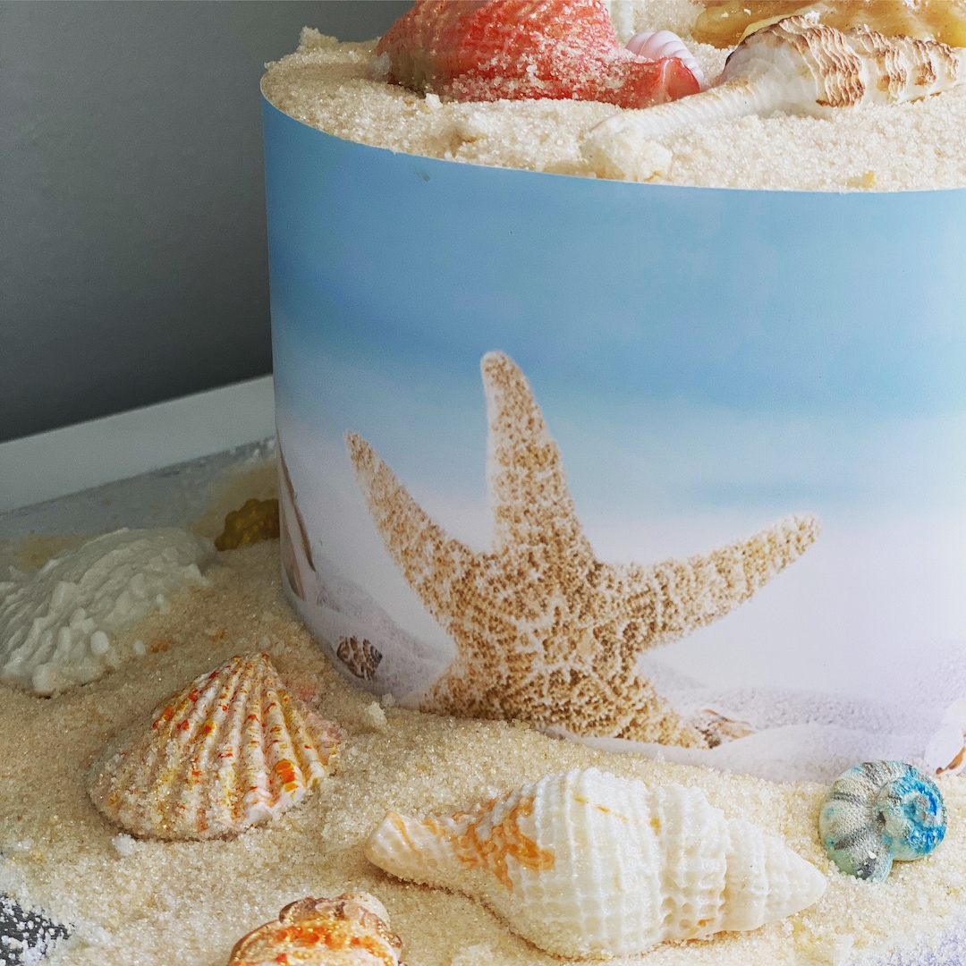 Edible Candy Shells - Sparkling Beach Sand - Edible Image Cake Wrap ...