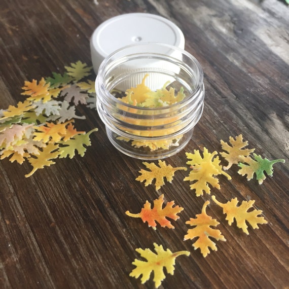 Edible Miniature Mini Autumn Fall Leaves PRE CUT on Edible Wafer Paper ...