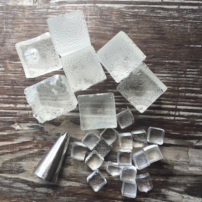 100% EDIBLE Mini Isomalt Quarter Inch Square Ice Cube Cubes | Etsy