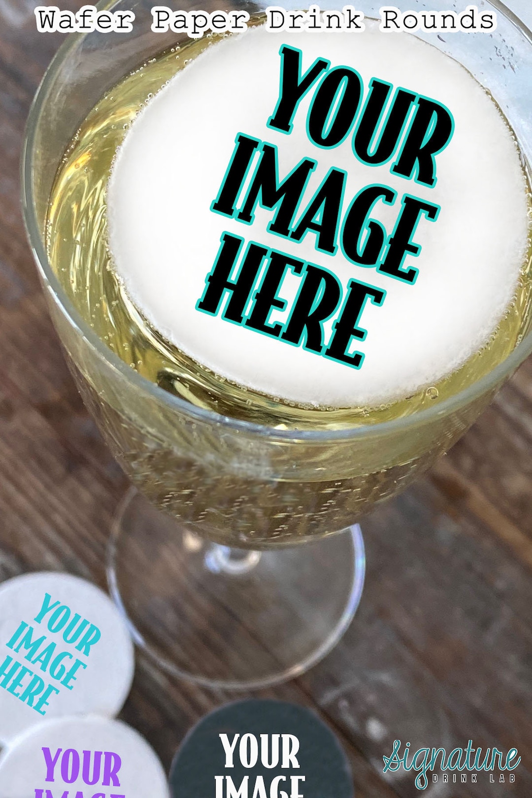 Edible Drinkable Image Photo Logo Drinks Toppers 2 Dozen 24 per Set ...