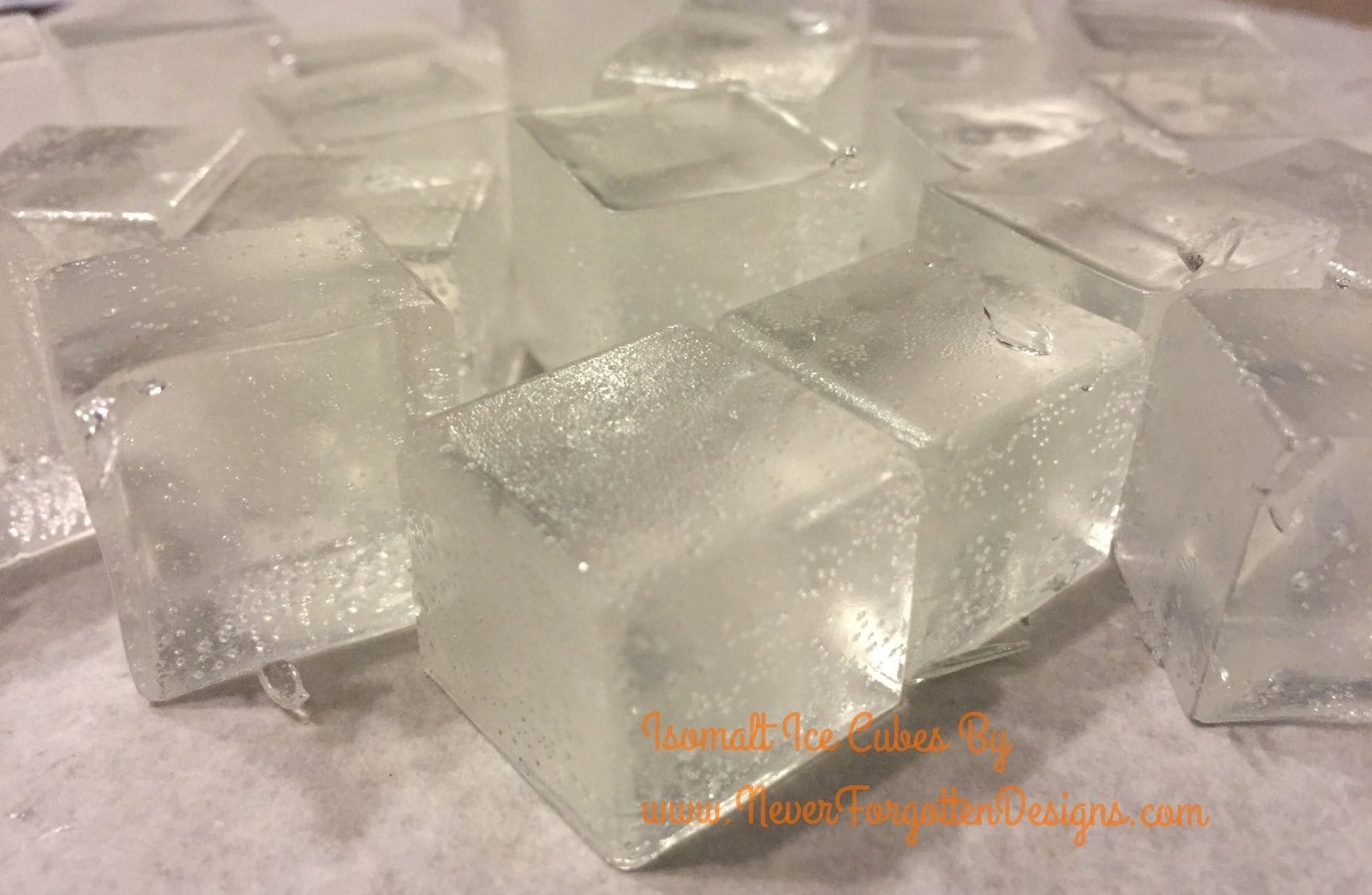 100% EDIBLE Custom Isomalt Sugar 1" Square Ice Cube Cubes for Beer ...