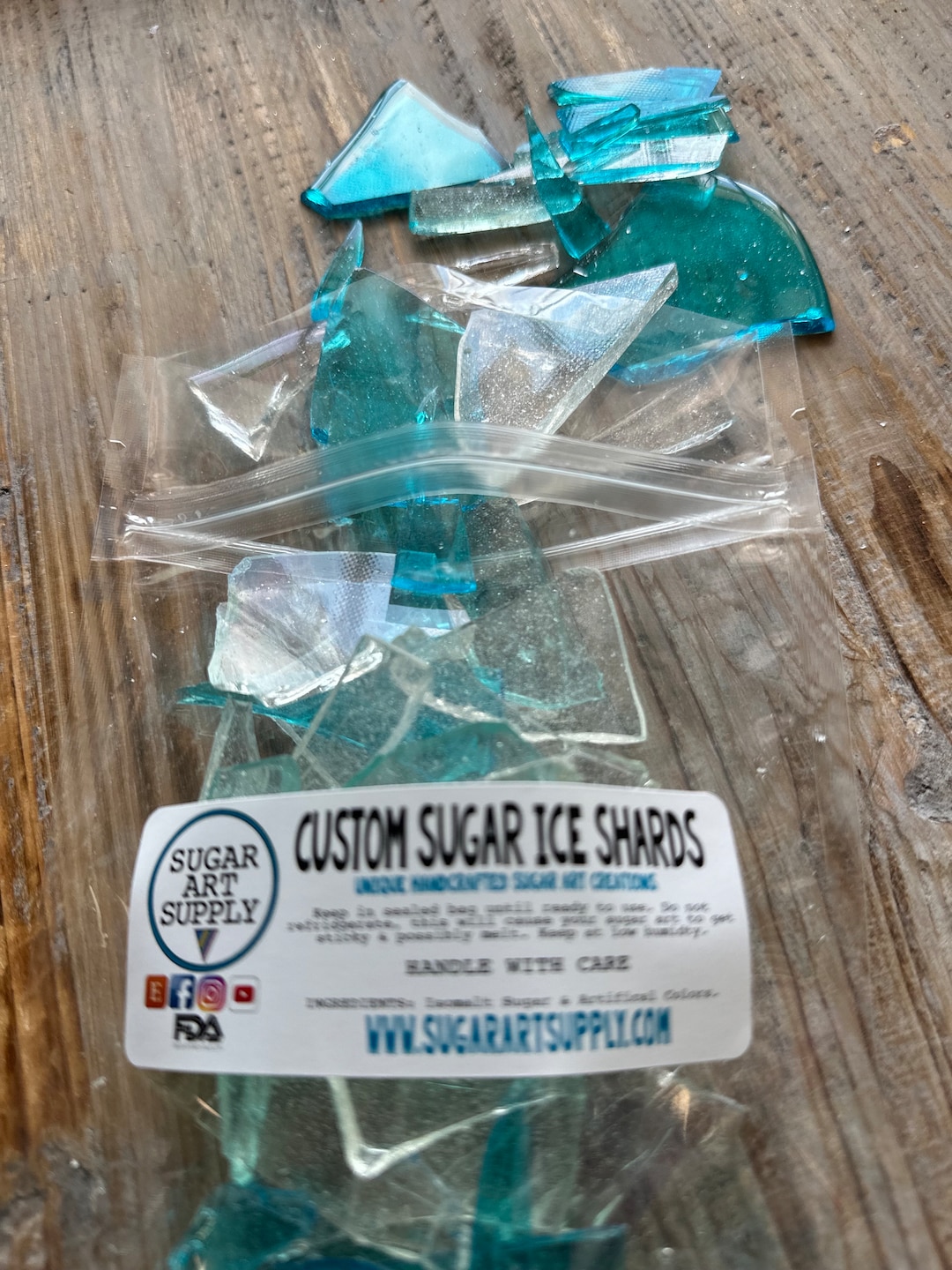 Edible Sugar Ice Shards for Frozen Dragon Cakes Cupcakes and Sweets 12 ...