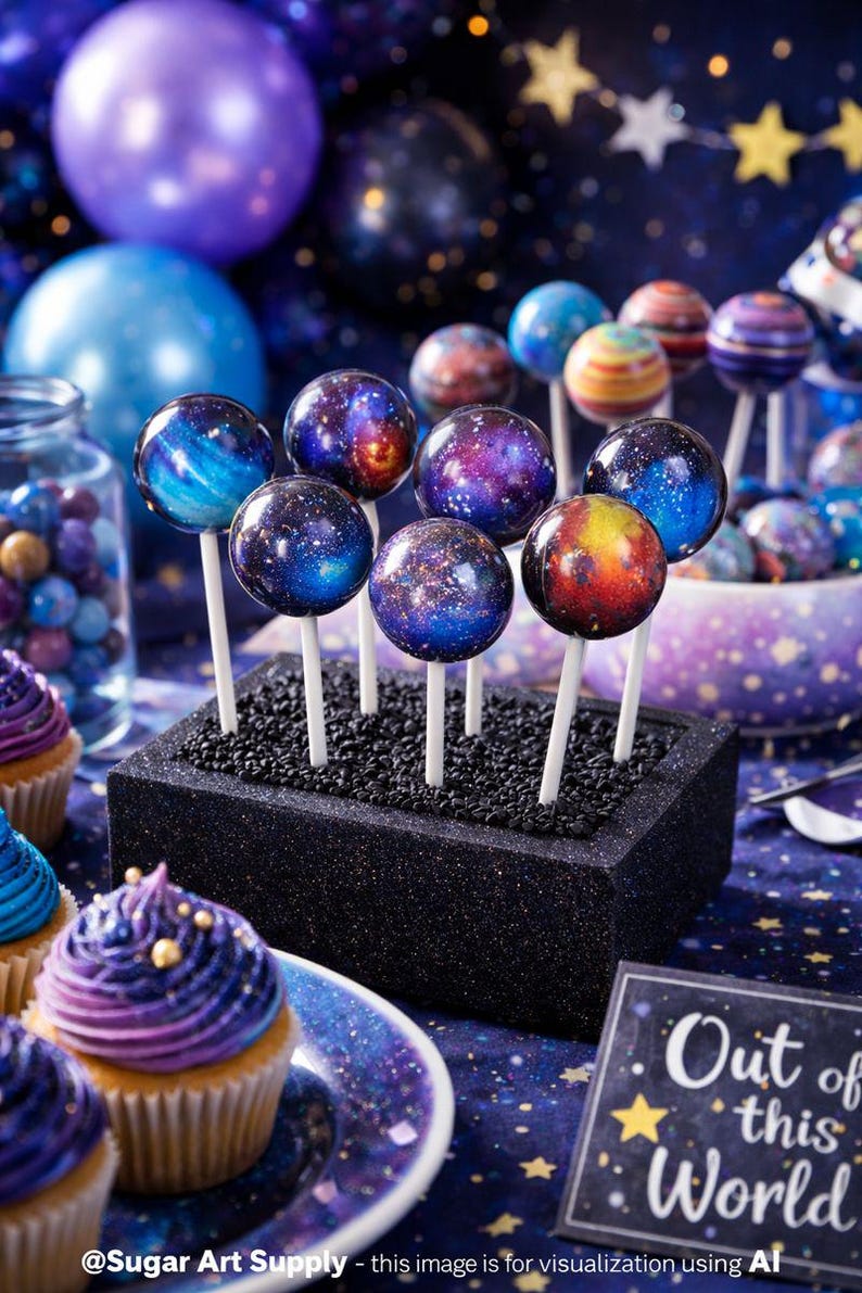 Galaxy Lollipops Space Party Favors Hard Candy Planet Suckers Outer ...
