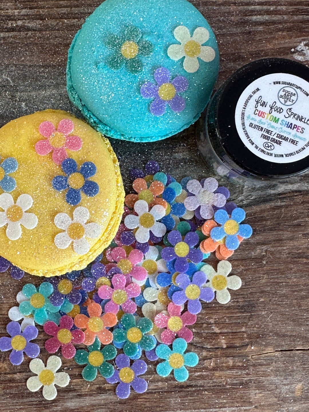 Mini Edible Daisy Daisies Flowers for Cookies Cake Cupcakes Macarons ...