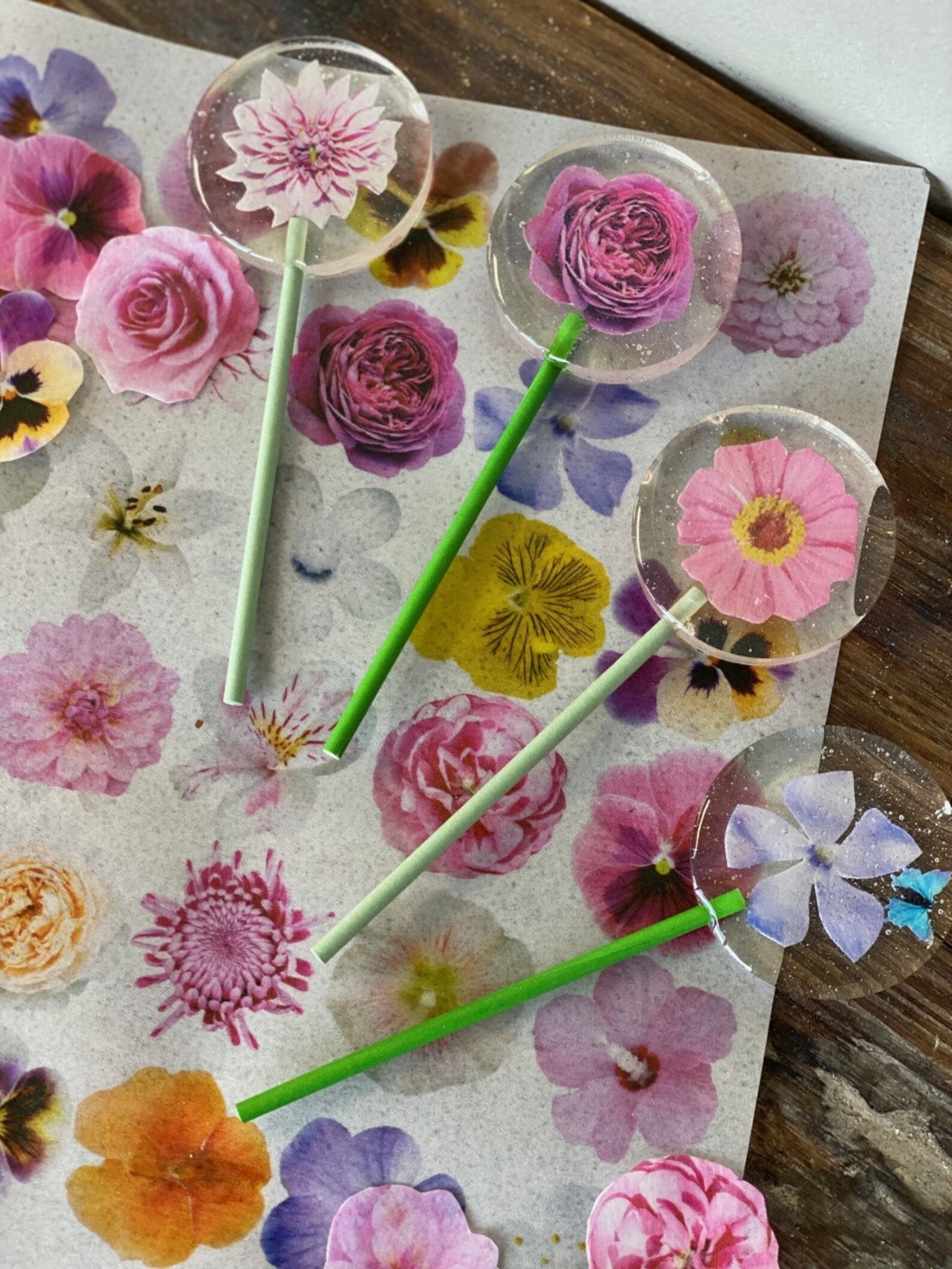 Custom Flower Hard Candy Sucker Lollipop Wedding Party Favors - Etsy