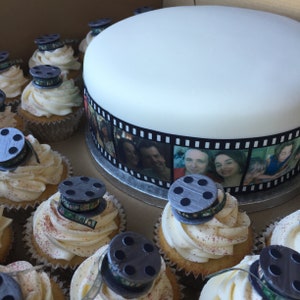 Custom Film Reel Edible Image Cake Wrap for Cakes and Fondant Bow ...