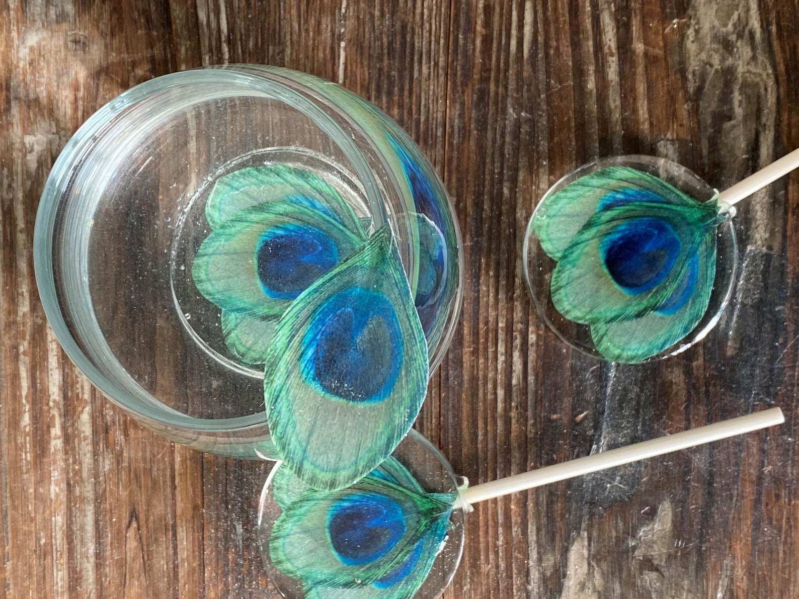 Edible Glitter Peacock Feathers YOU CUT OUT on Edible Wafer Paper for ...