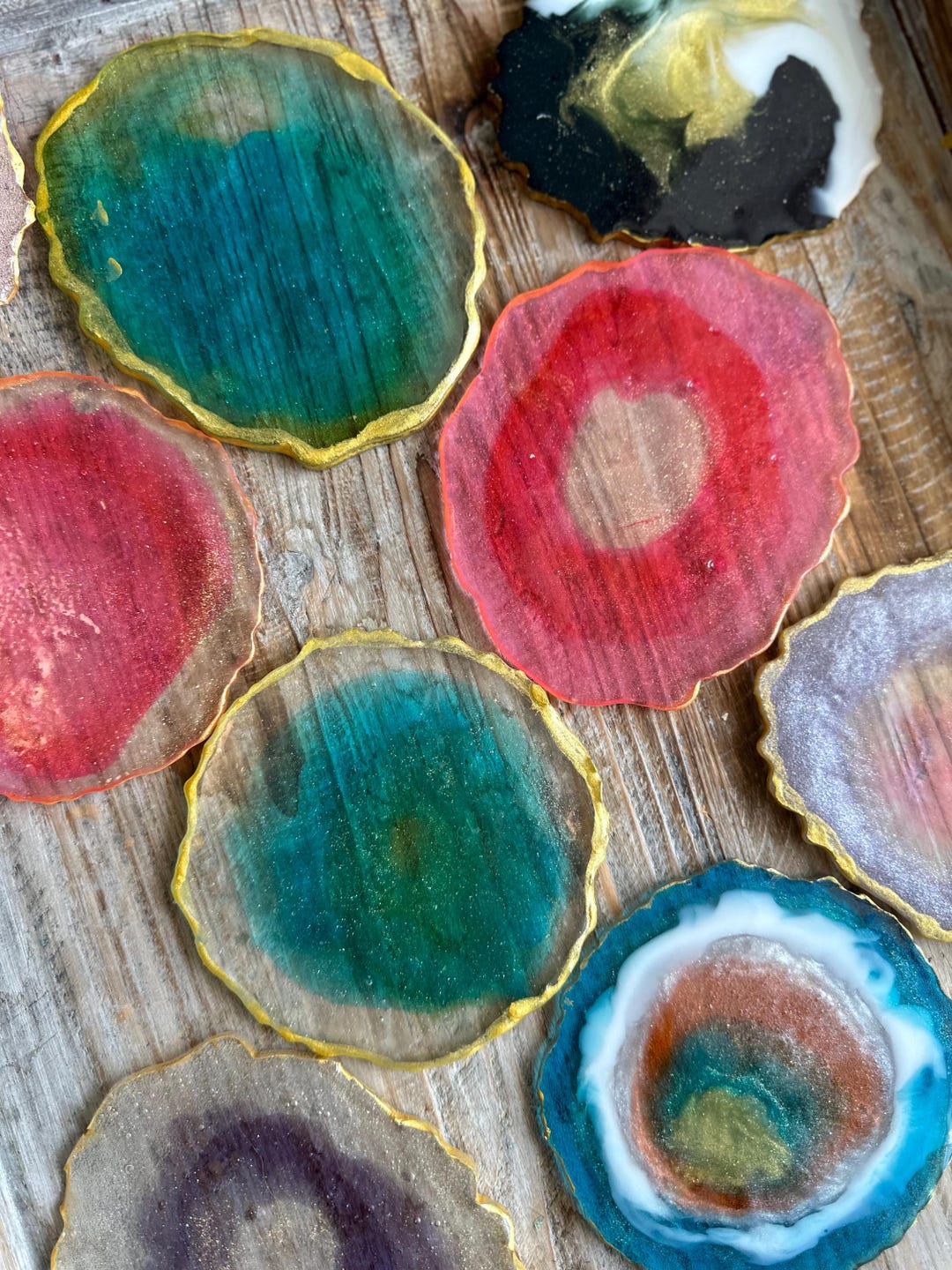 Edible Hard Candy Geode Agate Slice Crystals Polished Rock Geodes ...