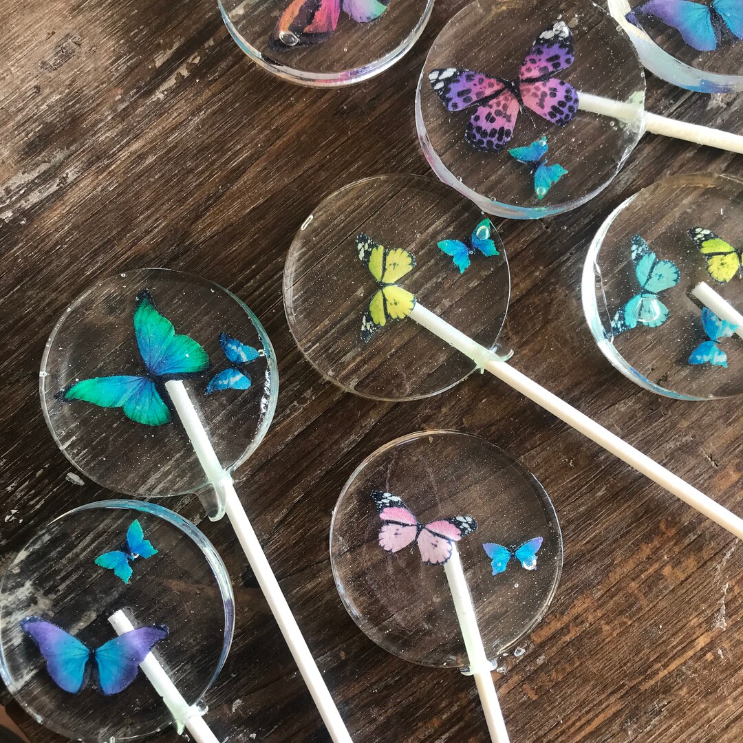 Custom Butterfly Hard Candy Sucker Lollipop Wedding Favors - Etsy