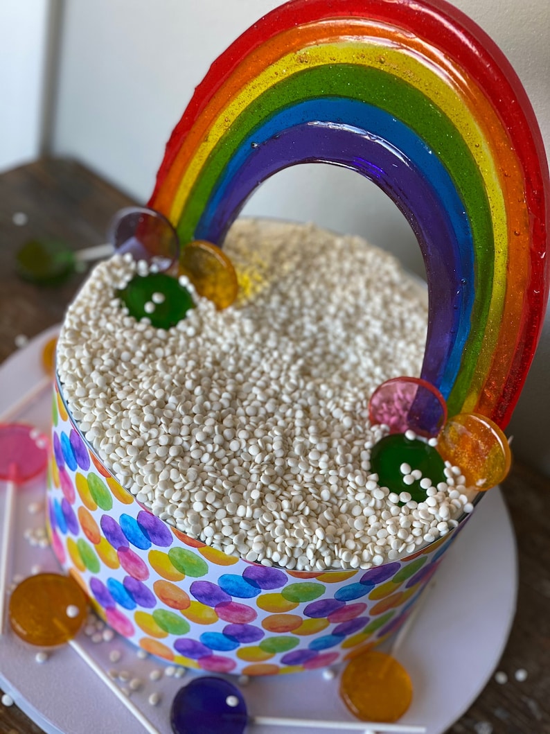 Sugar Art Rainbow Cake Topper Handcrafted by Sugar Artist - Etsy