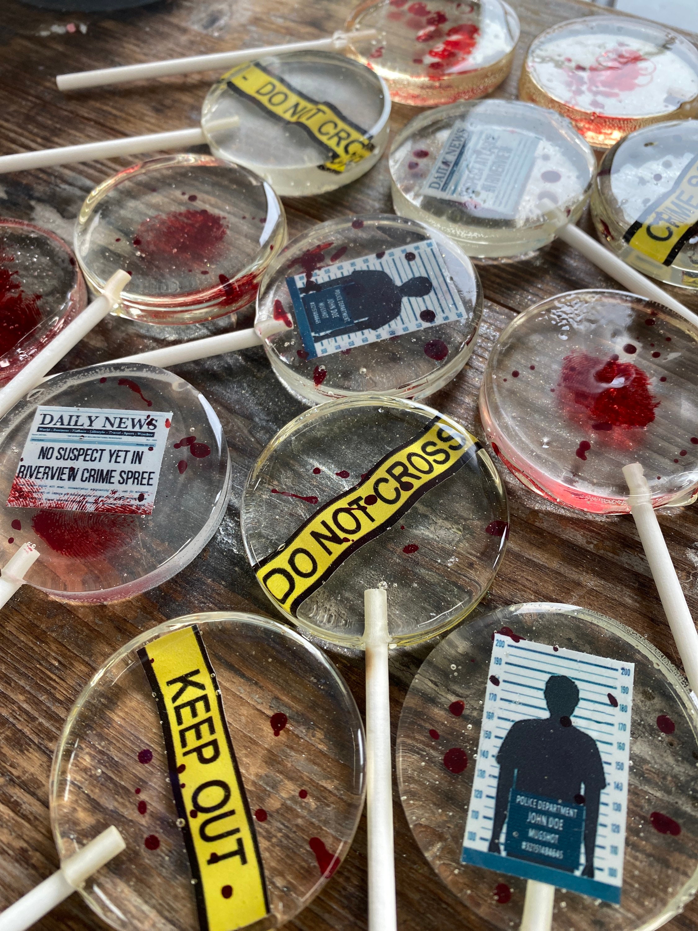 Personalized Mugshot Lollipops, Murder Mystery Party Favors, Edible ...