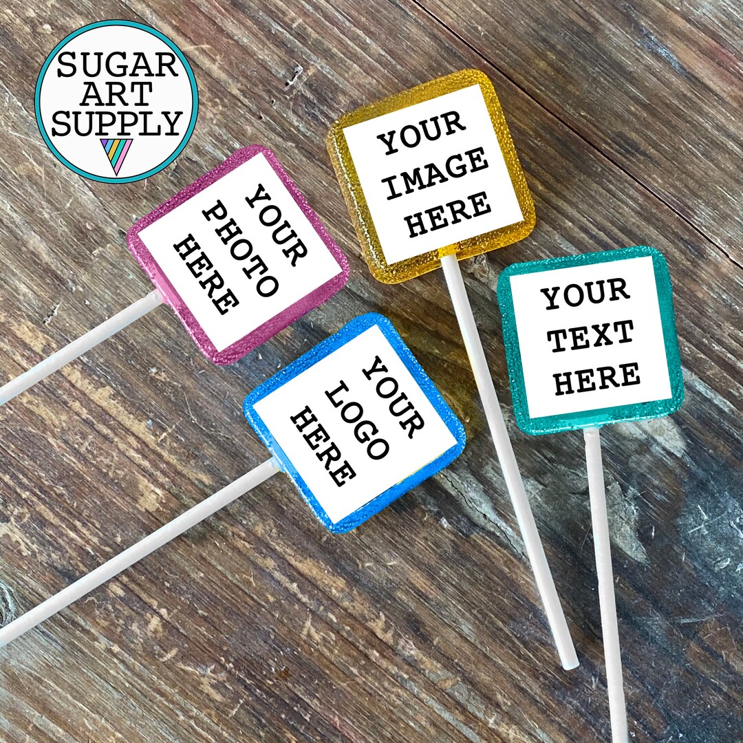 Custom Image Picture Photo Square Logo Hard Candy Lollipops Made in ...