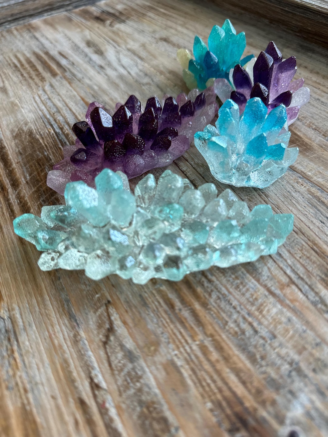 Edible Hard Candy Crystal Cluster Sugar Cake Cupcake Topper Geode Theme ...