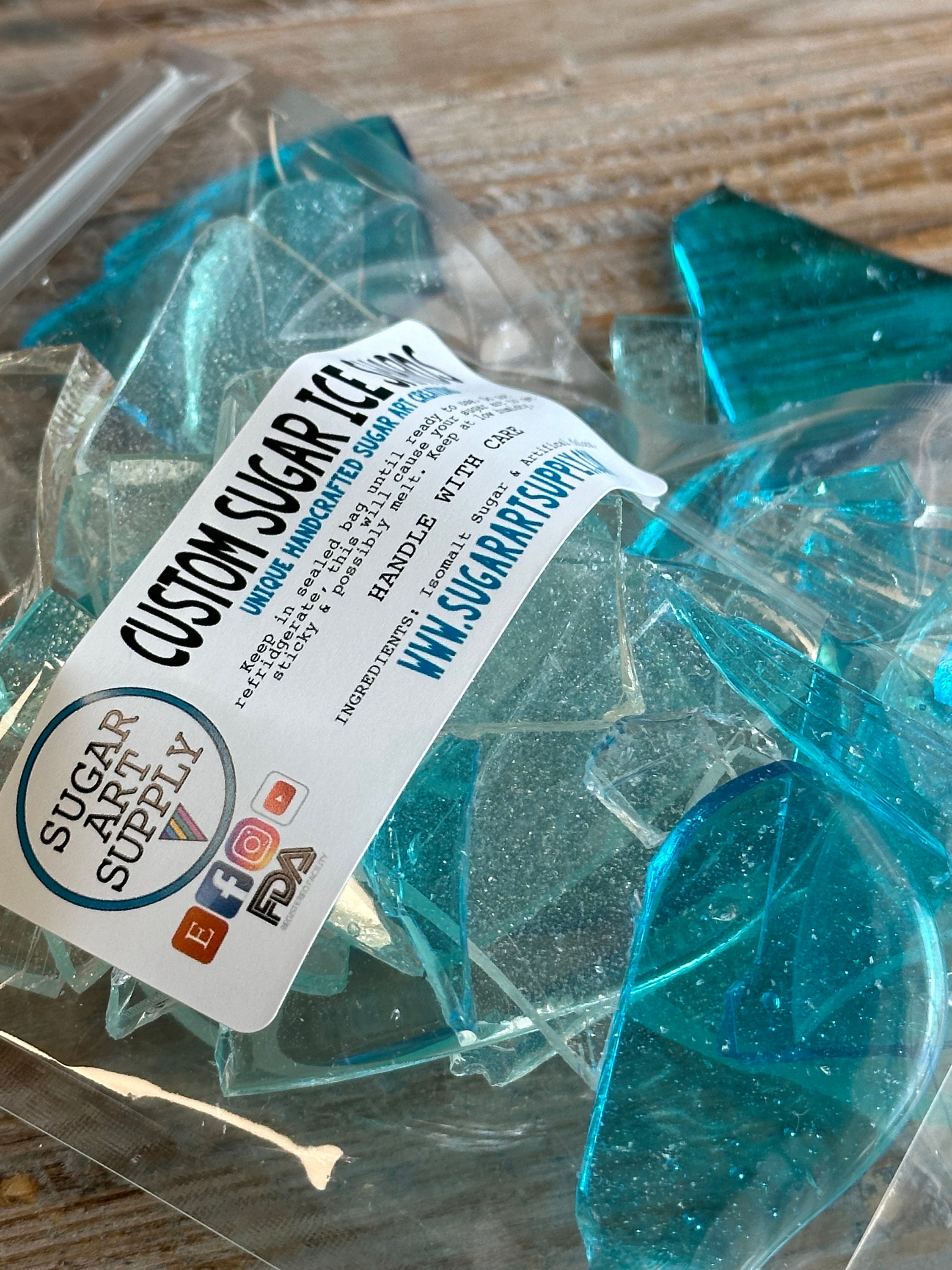 Edible Sugar Ice Shards for Frozen Dragon Cakes Cupcakes and Sweets 12 ...