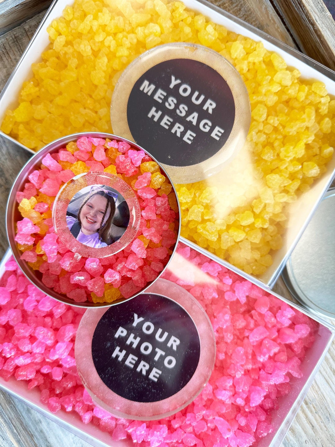 Rock Candy Gift Box With Custom Hard Candy Photo or Message - Etsy
