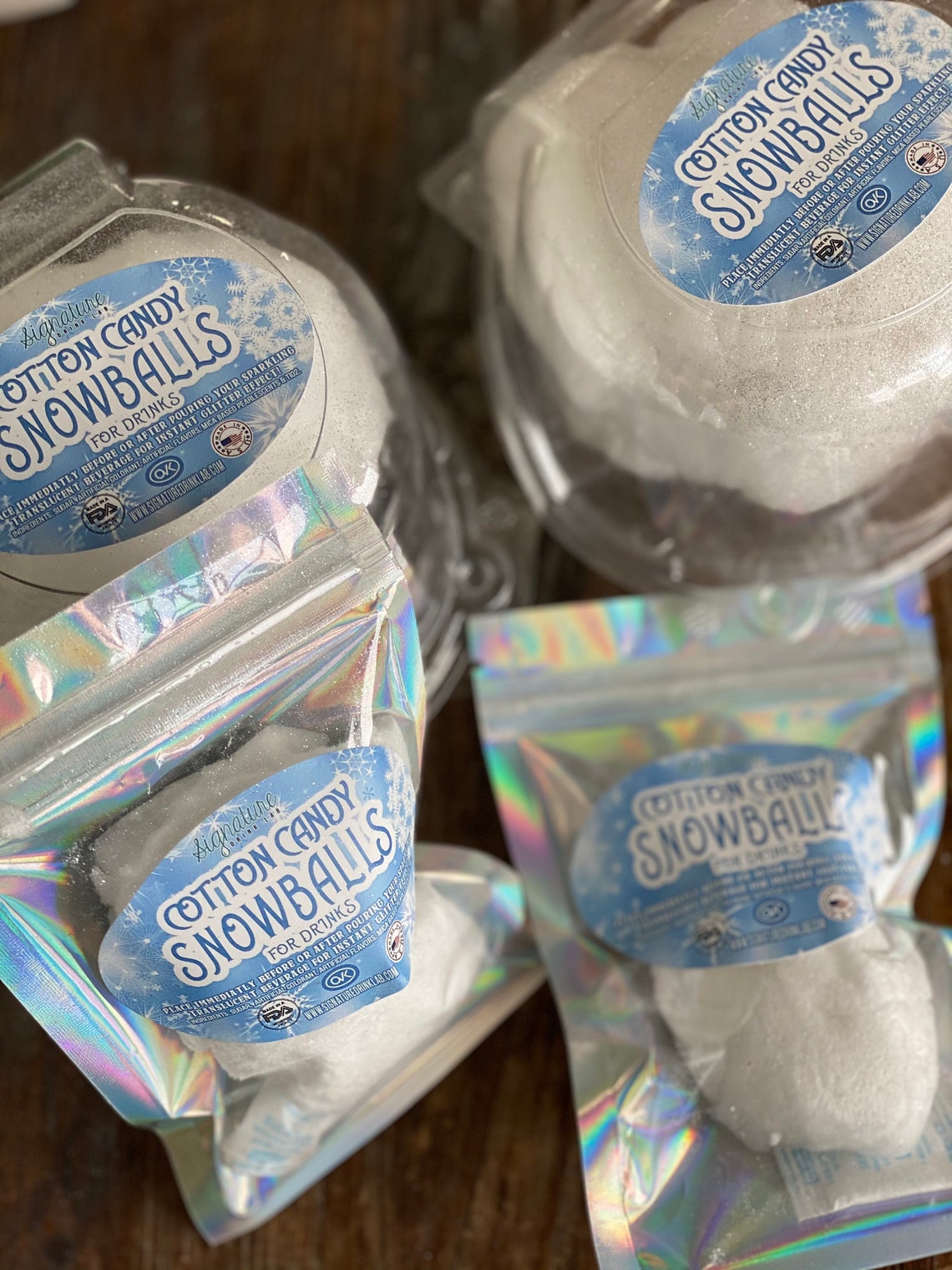 Cotton Candy Snow Ball Glitter Drink Bombs Kosher FDA - Etsy