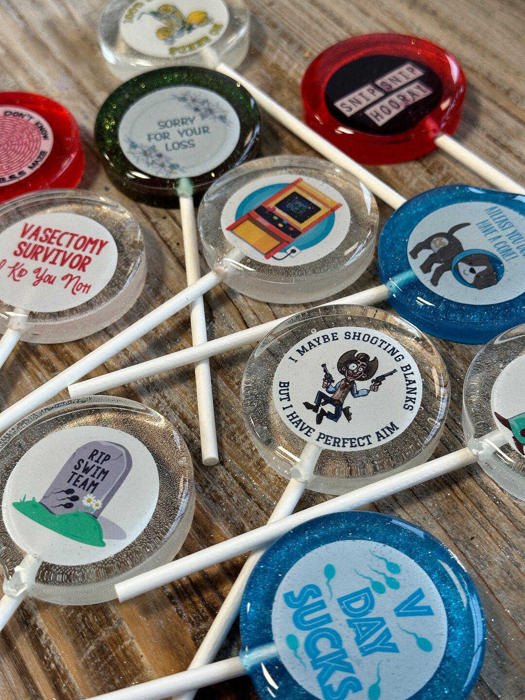 Vasectomy V Day Recovery Gift Logo Hard Candy Lollipops Made in Food ...