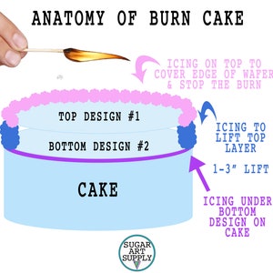 Edible Wafer Paper Burn Cake Images From an Inspected Food Registered ...