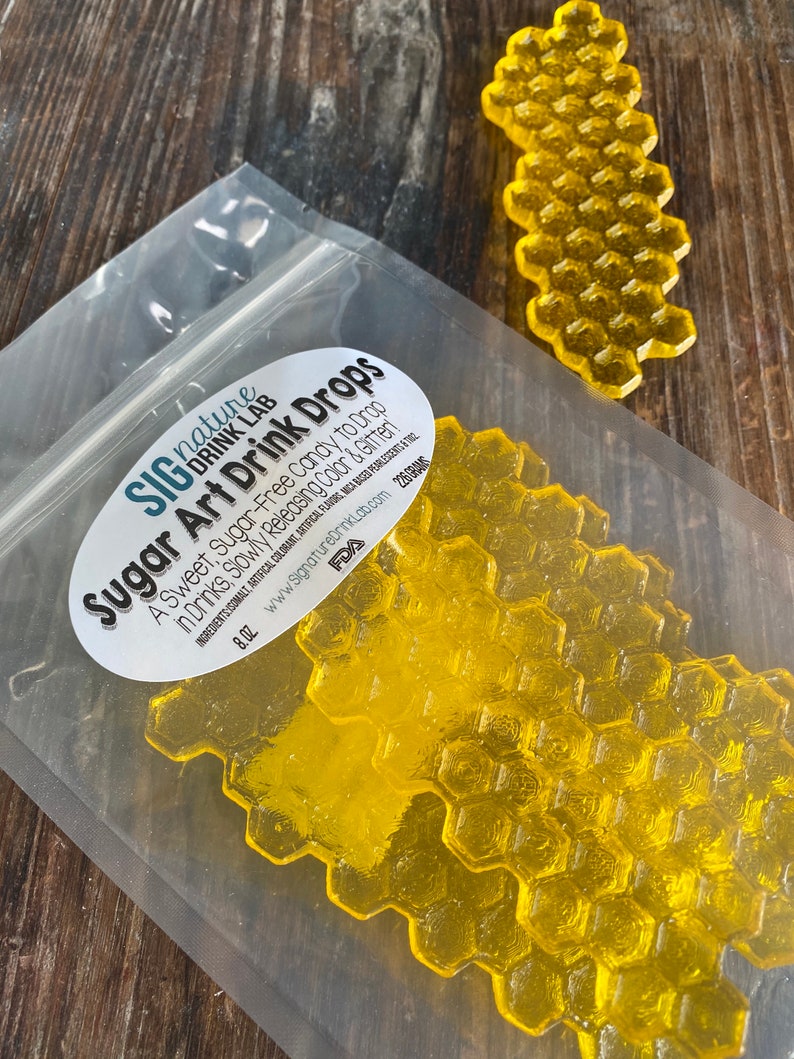 Honey Comb Sugar Art Drops™ Hard Candy Adds Fun to Drinks - Etsy