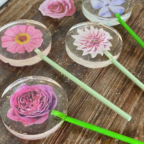Custom Flower Hard Candy Sucker Lollipop Wedding Party Favors - Etsy