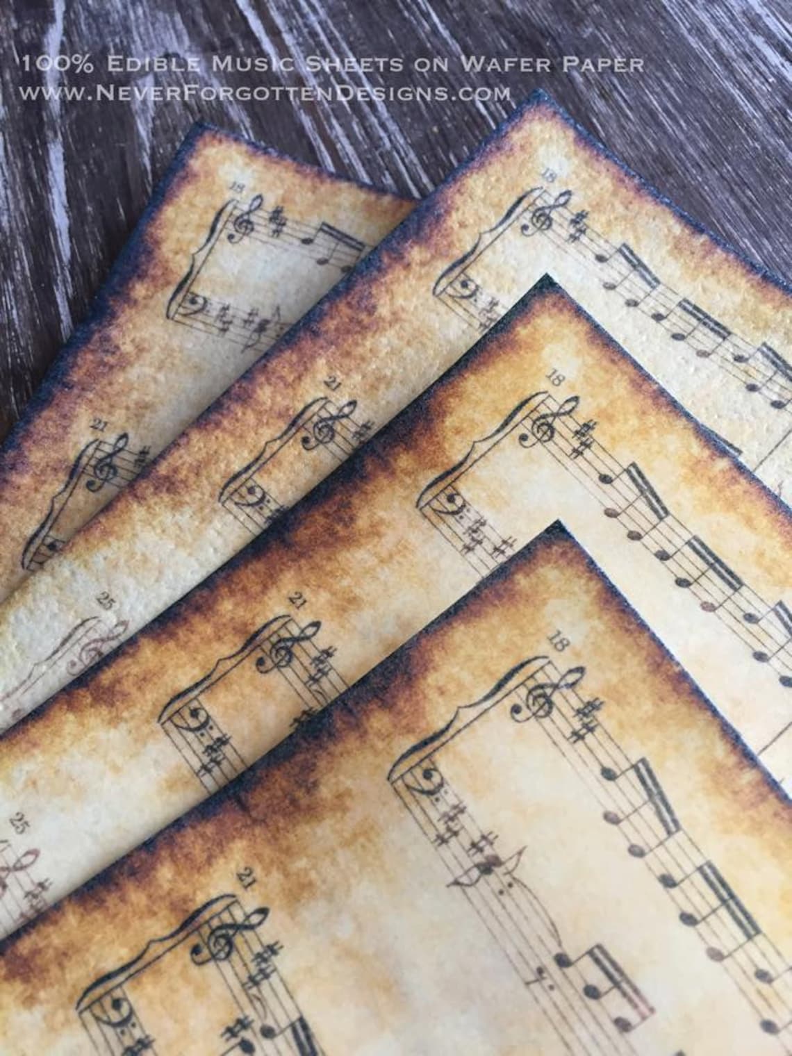 Vintage Aged Edible Music Sheet Images Scales Notes Printed on Wafer ...
