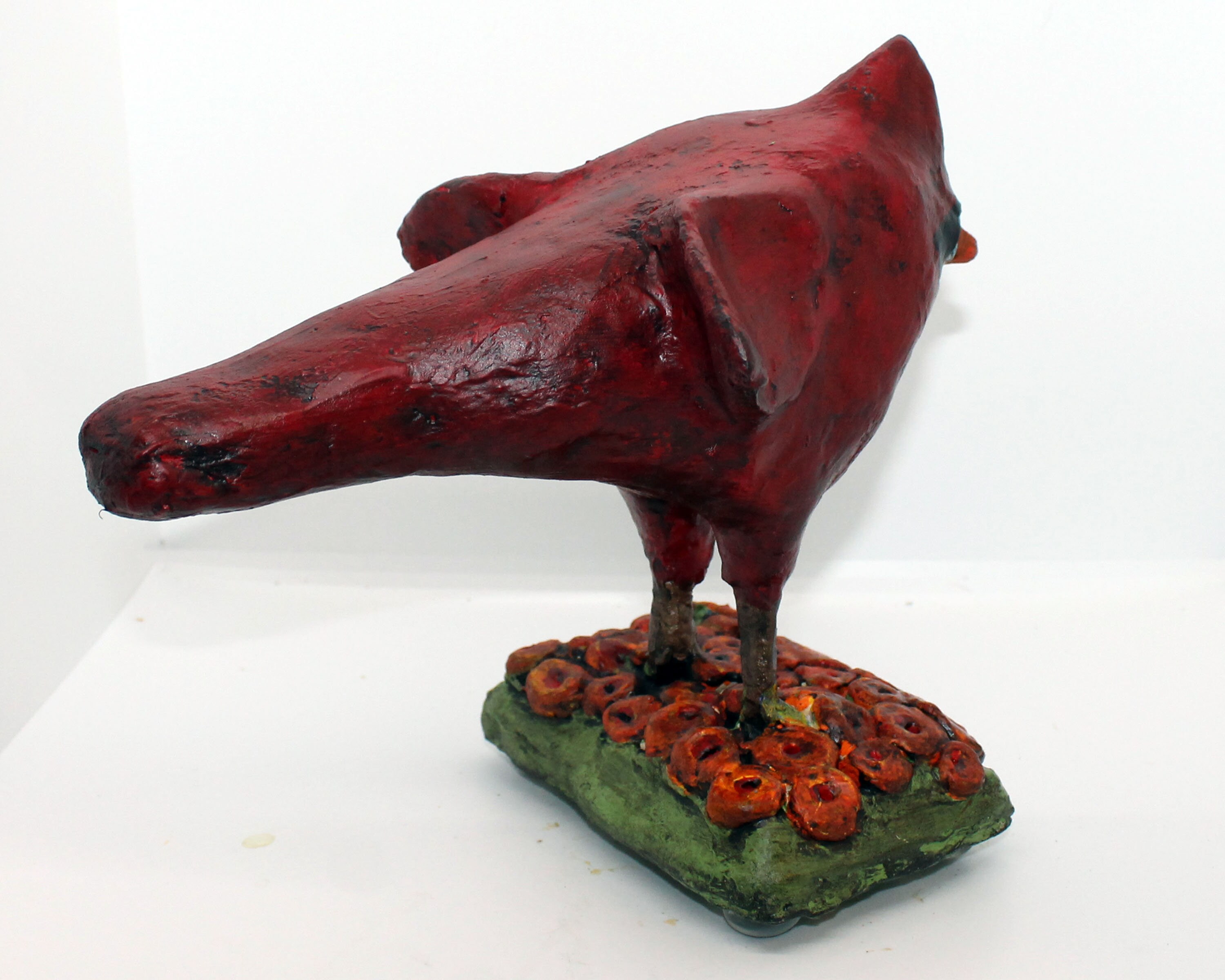 Paper Mache Clay Bird Sculpture mr Cardinal - Etsy