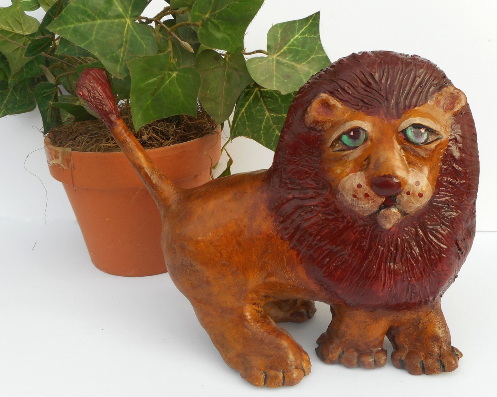 Paper Mache Clay Lion Sculpture Leon the Lion - Etsy
