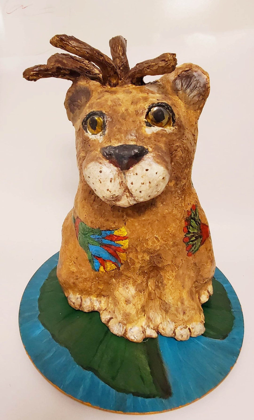 Simba the Lion Cub paper Mache Clay Lion Sculpture - Etsy