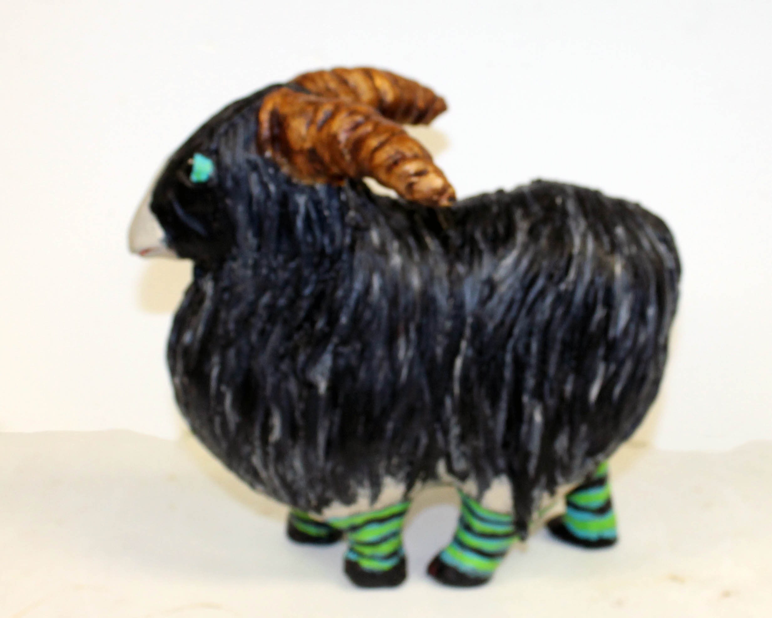 Whimsical Paper Mache Clay Ram Sculpture Sam the Ram - Etsy