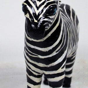 Paper Mache Clay Zebra Sculpture - Zara - Etsy