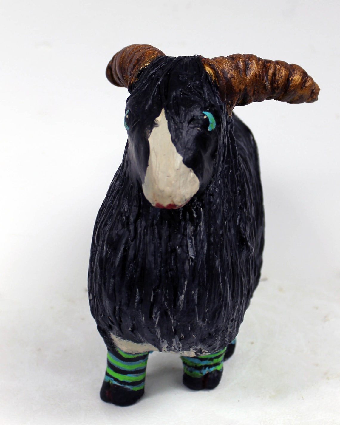 Whimsical Paper Mache Clay Ram Sculpture Sam the Ram - Etsy