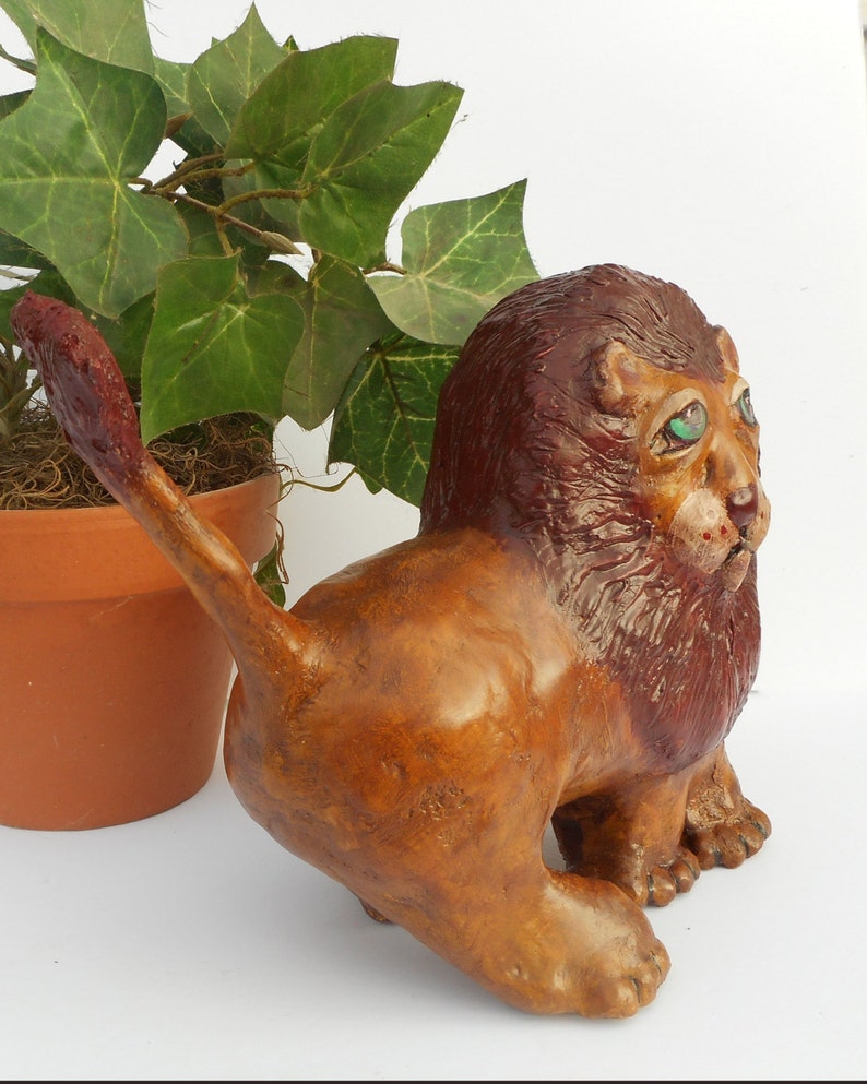 Paper Mache Clay Lion Sculpture Leon the Lion - Etsy