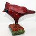 Paper Mache Clay Bird Sculpture -mr Cardinal - Etsy