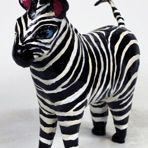 Paper Mache Clay Zebra Sculpture - Zara - Etsy