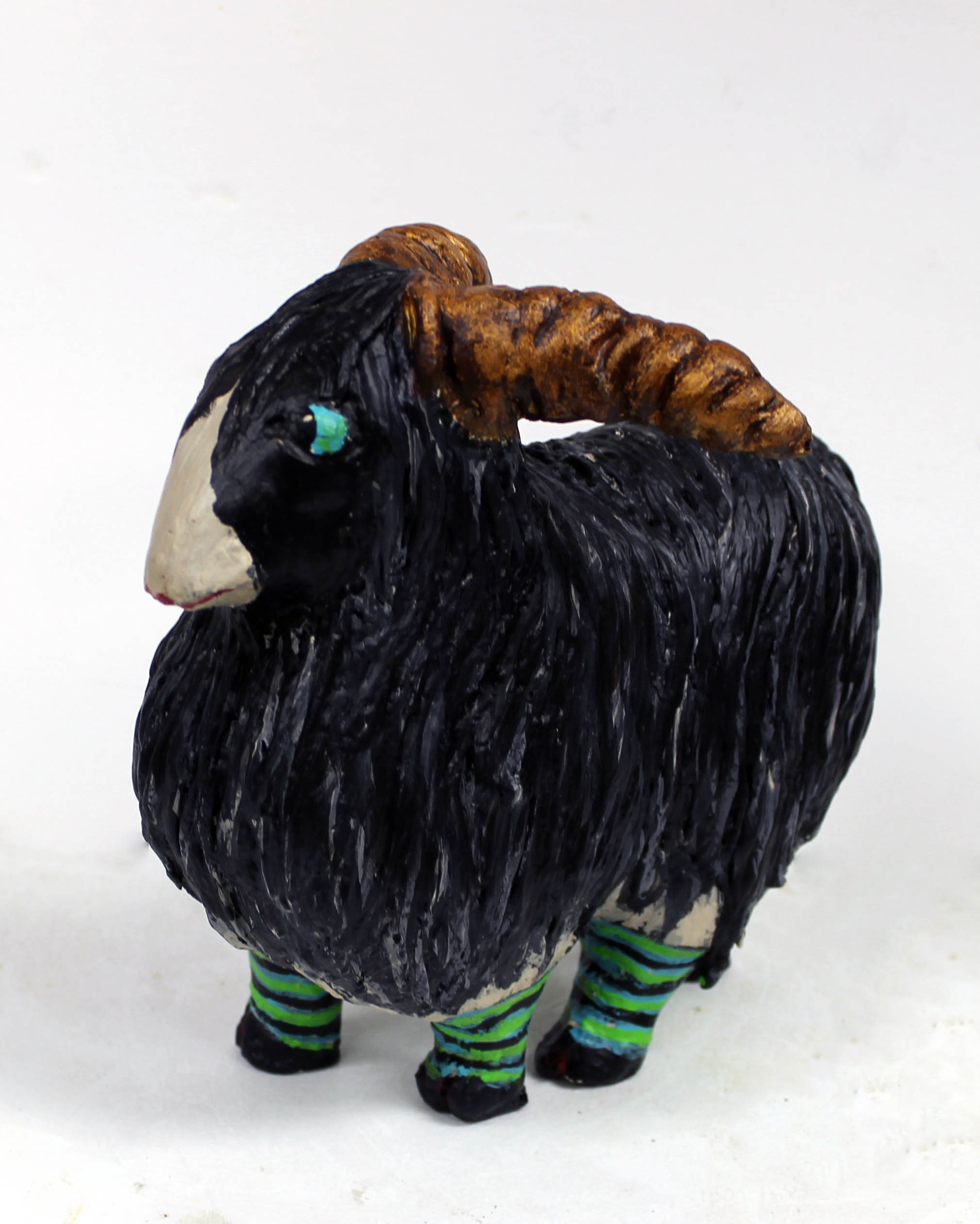 Whimsical Paper Mache Clay Ram Sculpture Sam the Ram - Etsy