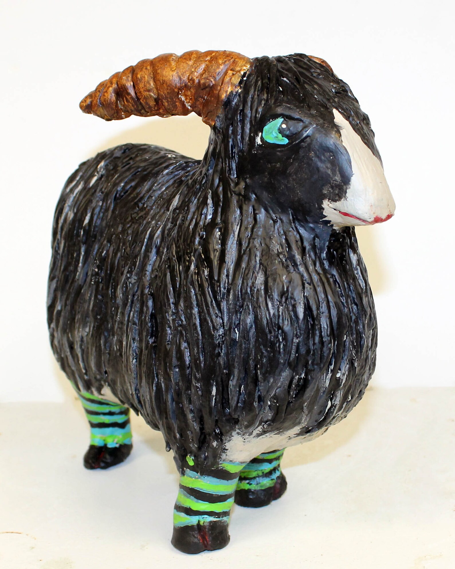Whimsical Paper Mache Clay Ram Sculpture Sam the Ram Christmas Goat - Etsy
