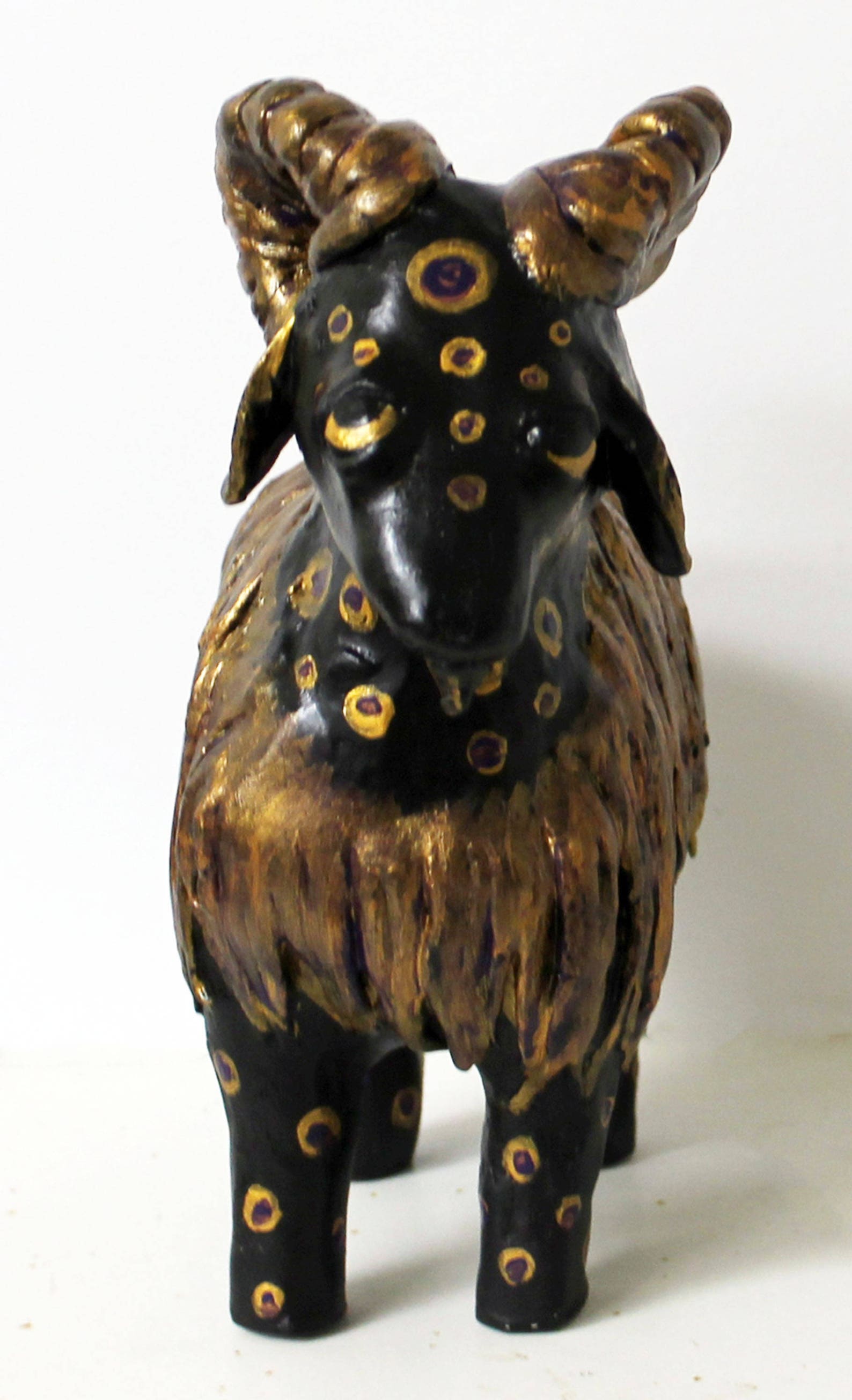 The Royal Goats of Ur black paper Mache Clay Goat - Etsy