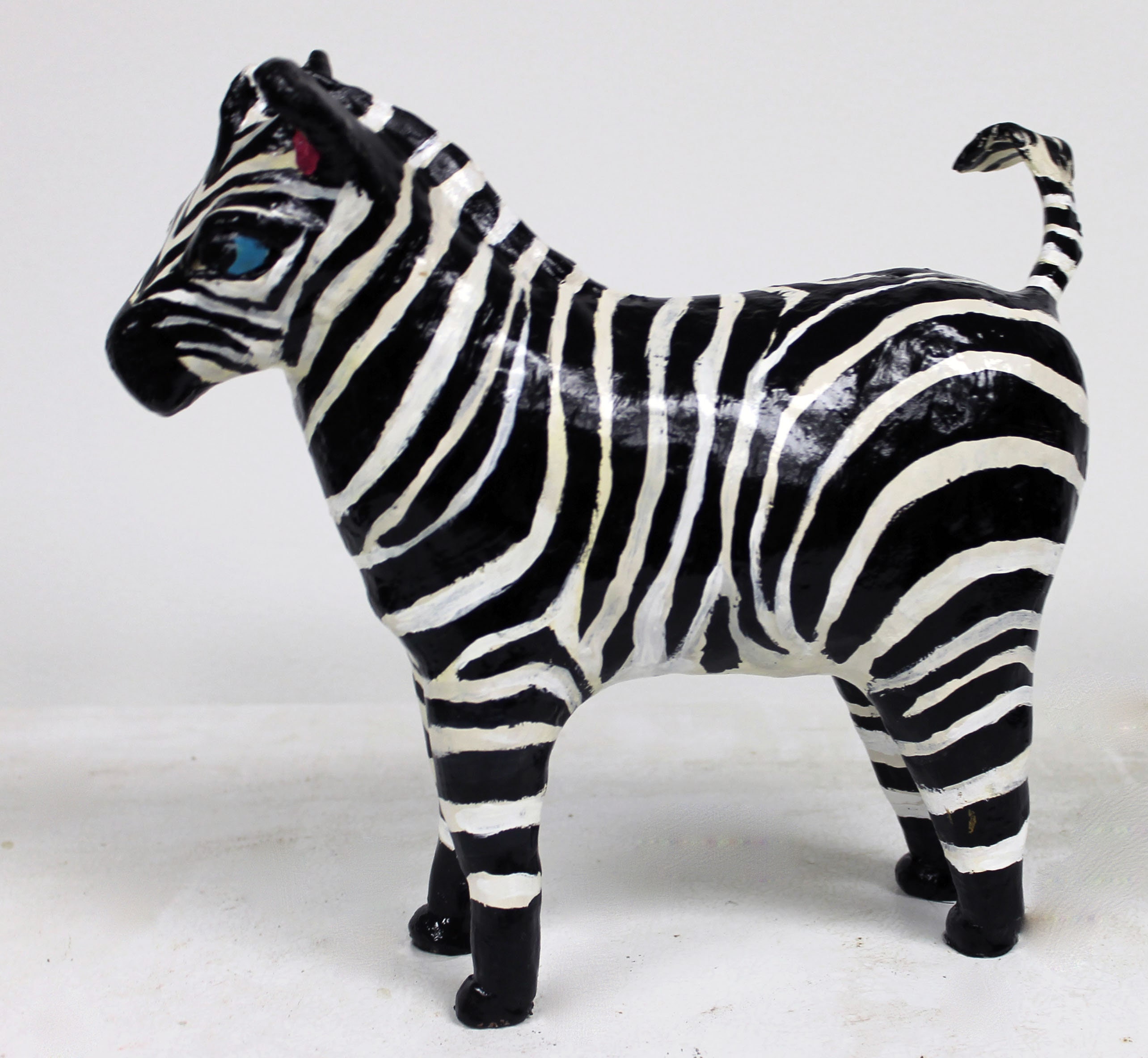 Paper Mache Clay Zebra Sculpture Zara - Etsy
