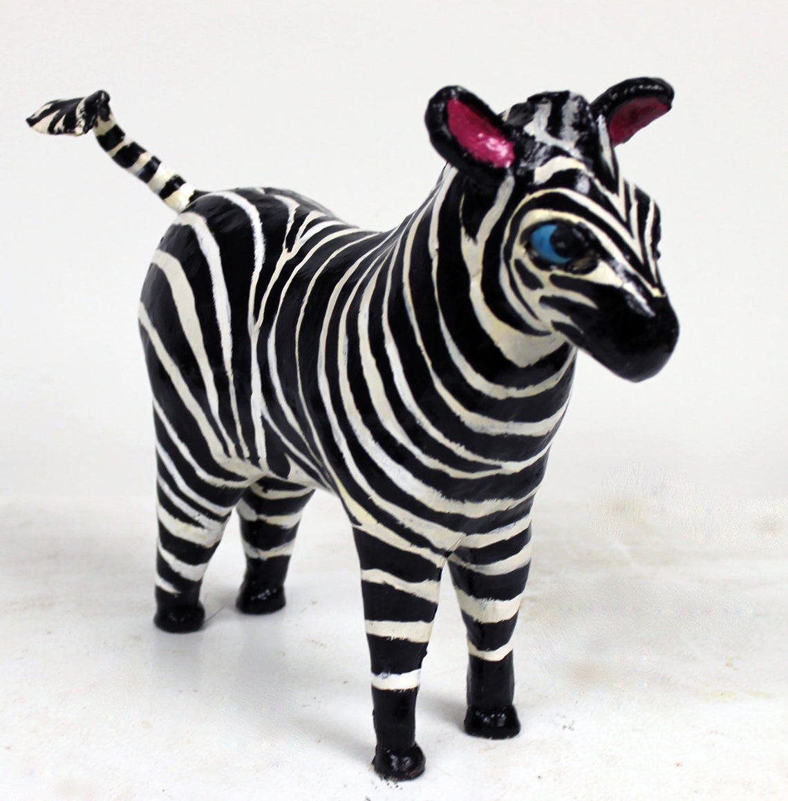 Paper Mache Clay Zebra Sculpture Zara - Etsy