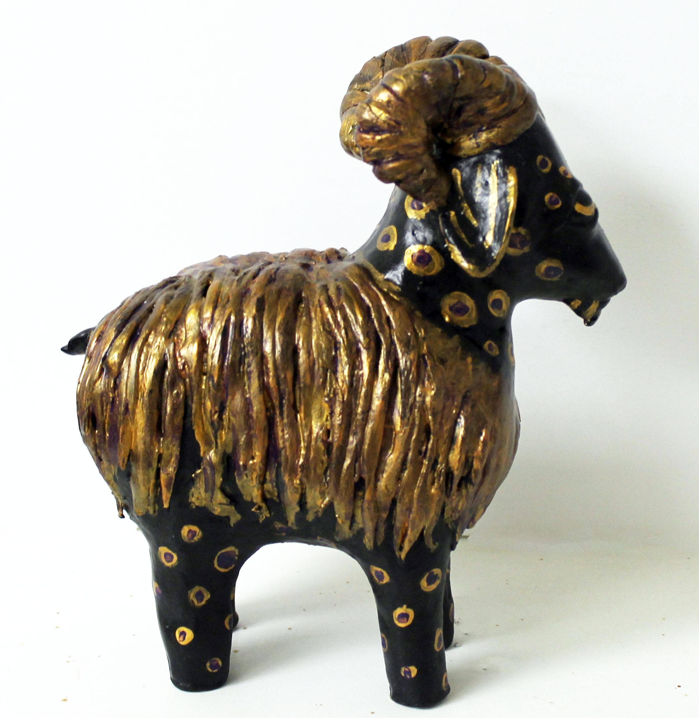 The Royal Goats of Ur (black) -paper Mache Clay Goat Sculptures - Etsy UK