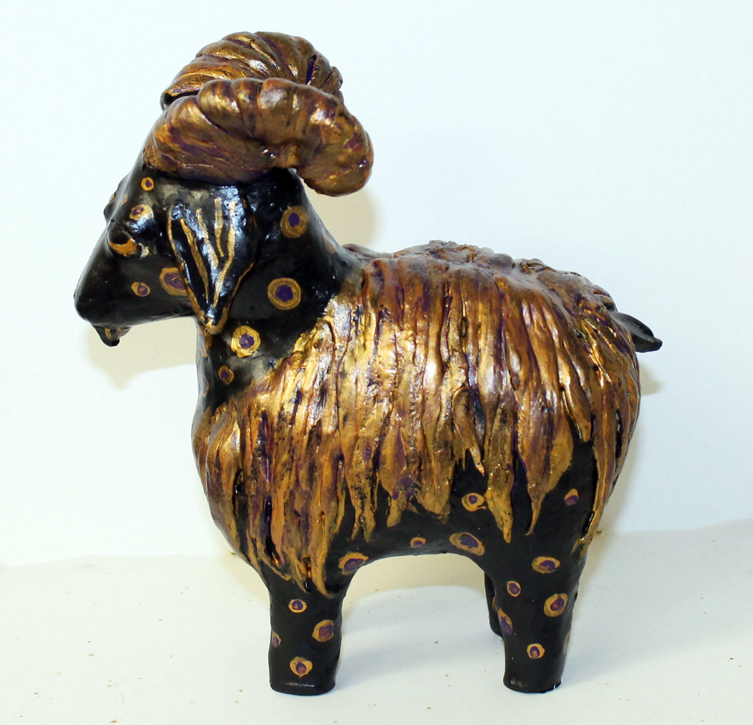 The Royal Goats of Ur (black) -paper Mache Clay Goat Sculptures - Etsy UK