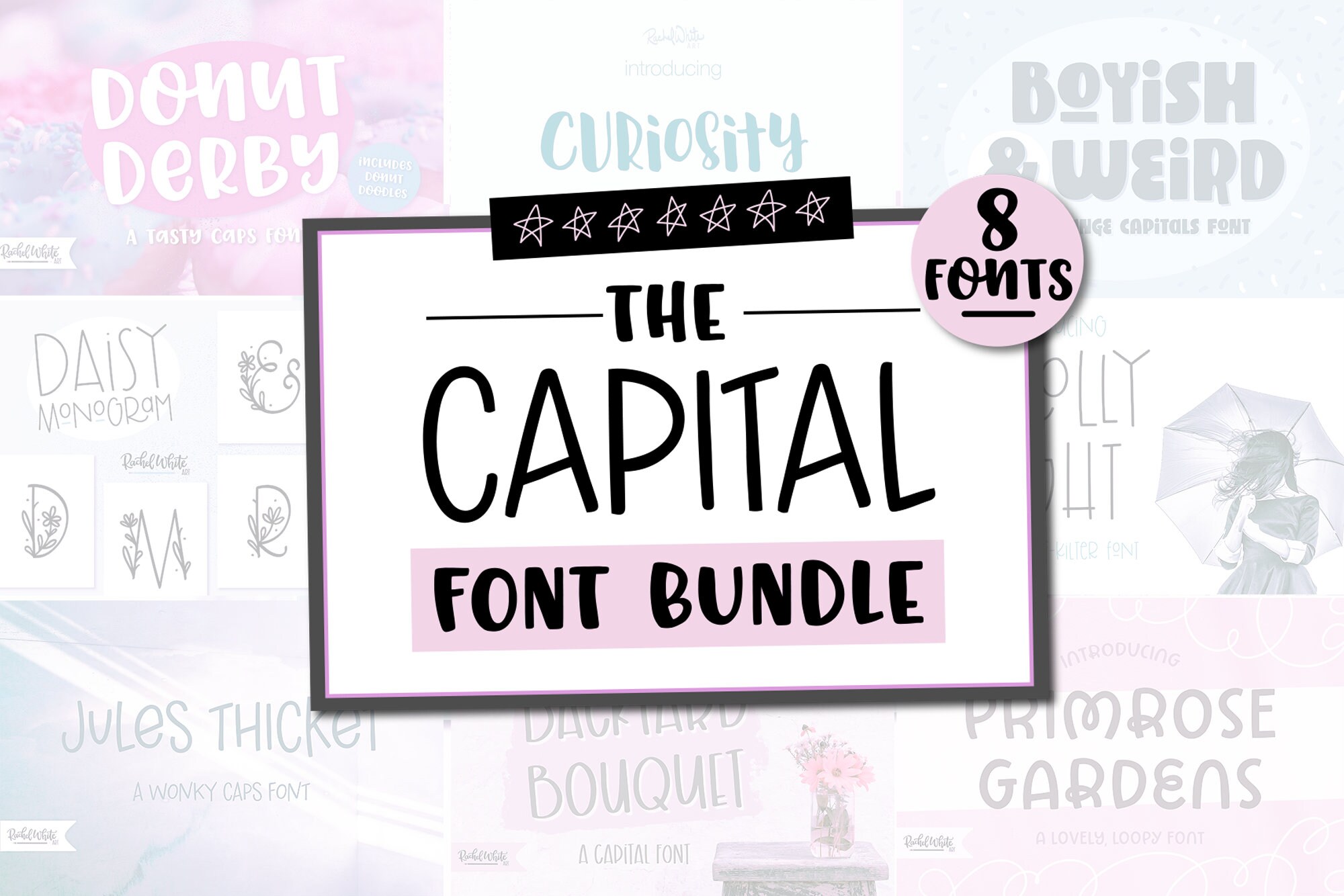 Font Bundle: the Capitals Font Bundle, 8 Fonts - Etsy