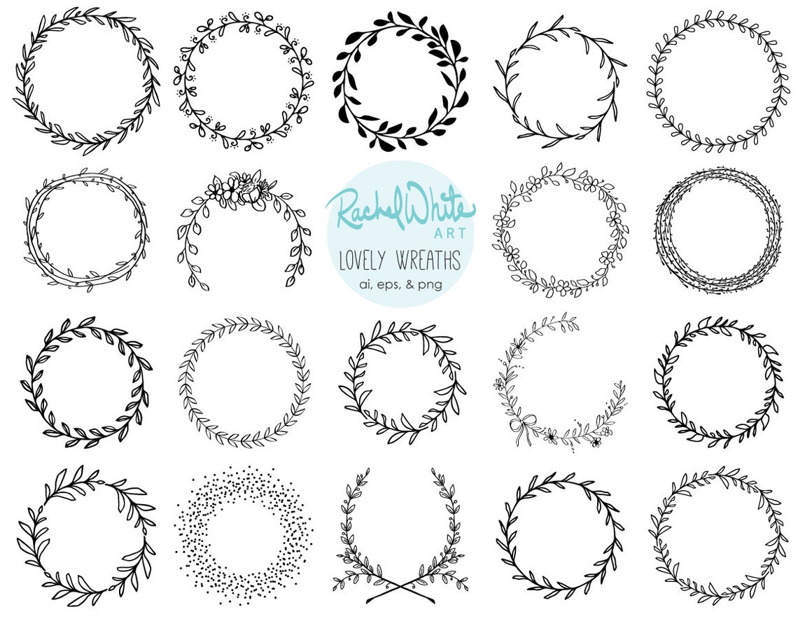 Lovely Wreaths Vector Illustrations - AI EPS and PNG - 19 Unique Images ...