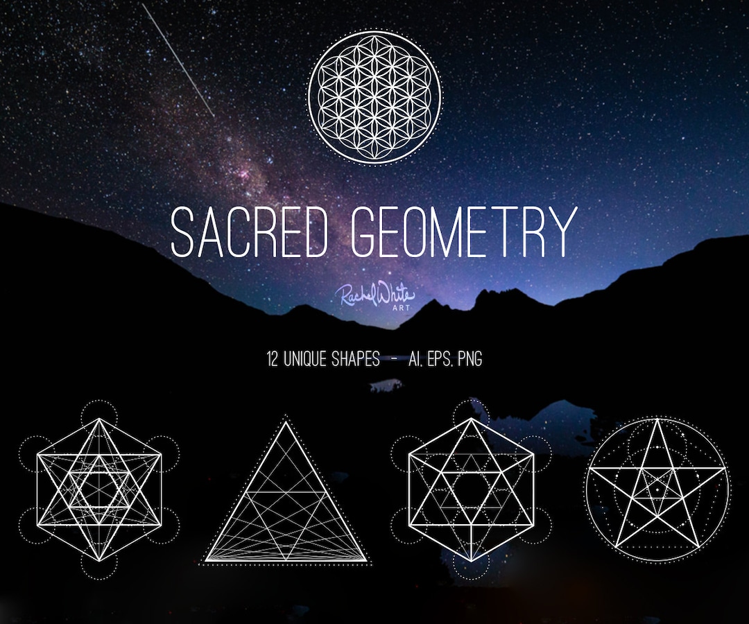 Sacred Geometry Vector Illustrations AI EPS and PNG 24 Images in Black ...